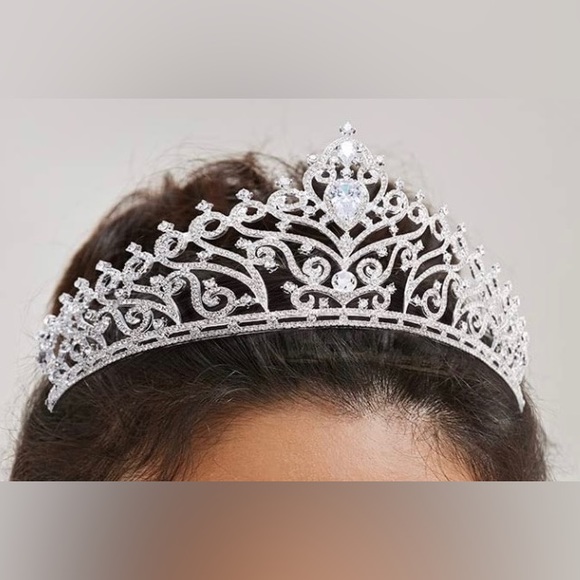 Accessories | Nibwomens Cubic Zirconia Tiara Wedding Pageant Princess ...